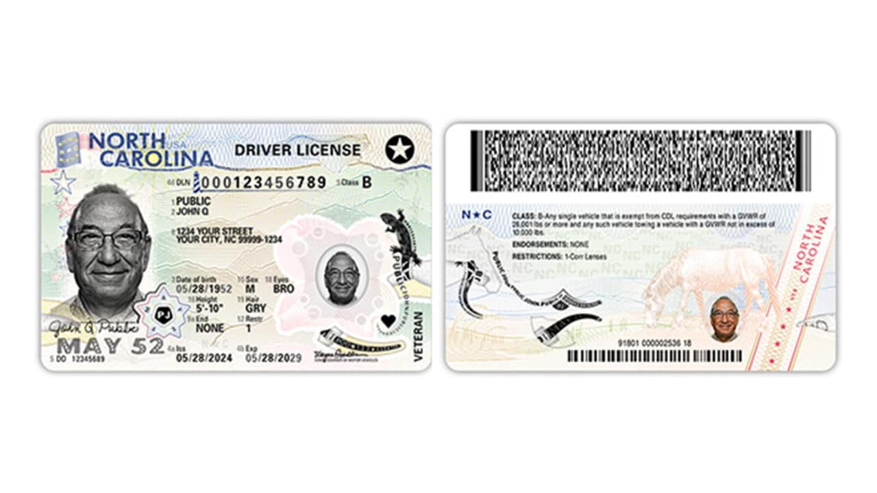 New North Carolina Driver License 2024